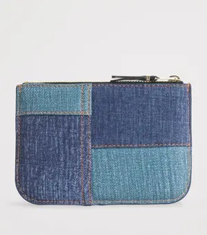 Play Comme Des Garcon Lambskin Denim-patch Wallet
