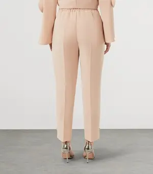 Marina Rinaldi Cady Tailored Trousers With Slit Hem