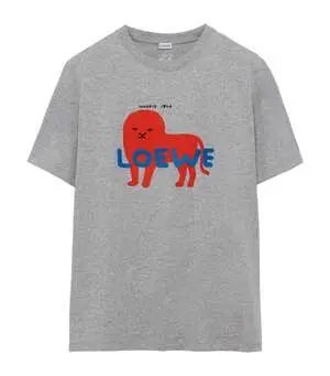Loewe Cotton Relaxed Lion T-shirt - Grey