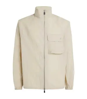 J. Lindeberg Gian Crinkle Zip Overshirt - Beige