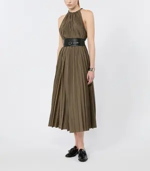 Max Mara Pleated Halterneck Midi Dress