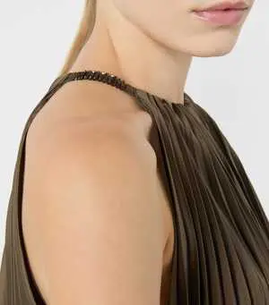 Max Mara Pleated Halterneck Midi Dress