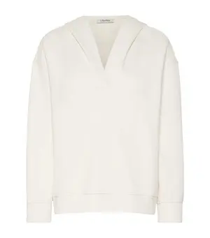 Max Mara Hooded V-neck Sweatshirt
