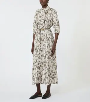 Max Mara Silk Sailboat Midi Dress