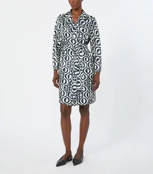 Max Mara Silk Graphic Mini Wrap Dress