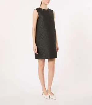 Max Mara Crystal Embellished Jacquard Mini Shift Dress