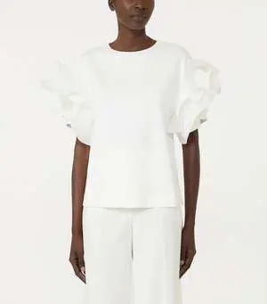 Max Mara Cotton Jersey Ruffle T-shirt