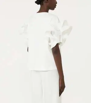 Max Mara Cotton Jersey Ruffle T-shirt