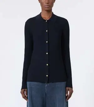 Max Mara Virgin Wool Ribbed Cardigan