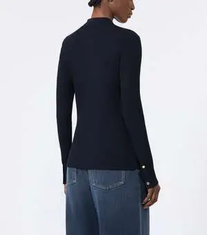 Max Mara Virgin Wool Ribbed Cardigan