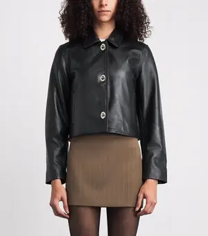 Claudie Pierlot Leather Turn-lock Jacket
