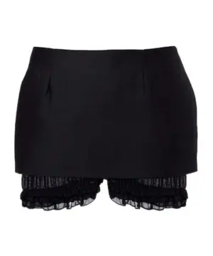 Magda Butrym Ruffled Wool And Silk Skort - Black