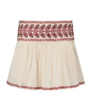 Isabel Marant Étoile Picadilia Embroidered Cotton Miniskirt - Nude