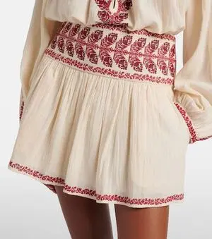 Isabel Marant Étoile Picadilia Embroidered Cotton Miniskirt