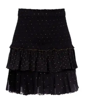 Isabel Marant Étoile Polka-dot Embroidered Cotton Miniskirt - Black