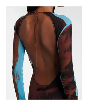 JEAN PAUL GAULTIER Printed Sheer Maxi Dress