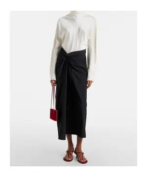 RÓHE Gathered Draped Midi Skirt
