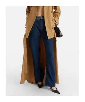 JEAN PAUL GAULTIER Printed Mid-rise Wide-leg Jeans