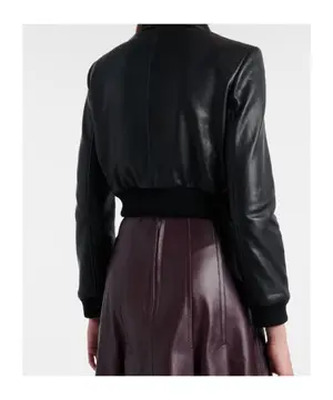 Dorothee Schumacher Sleek Statement Cropped Leather Blouson Jacket