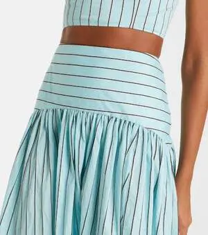 Staud Procida Striped Cotton-blend Maxi Skirt