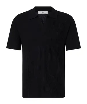 Arch4 Ribbed-knit Cashmere Polo Shirt - Black