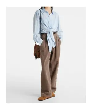 Isabel Marant Étoile Nadine Cotton And Linen Wide-leg Pants
