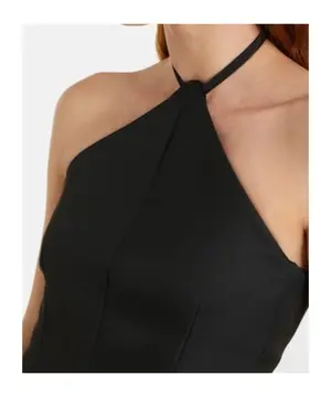 Sportmax Pinne Silk-trimmed Halterneck Maxi Dress