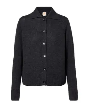 Jardin Des Orangers Collared Knitted Cardigan - Black