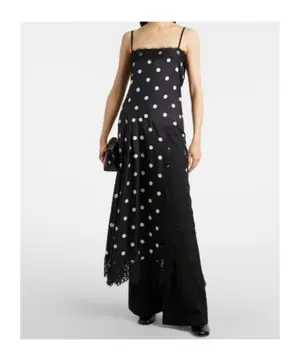 Sportmax Capo Polka-dot Silk Slip Dress