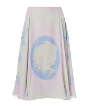 Versace Medusa Cameo Silk Crêpe Midi Skirt