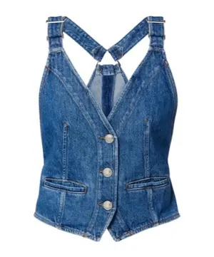 Sportmax V-neck Denim Vest - Blue