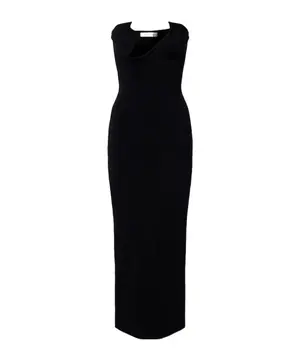Christopher Esber Odessa Embellished Ribbed-knit Midi Dress - Black