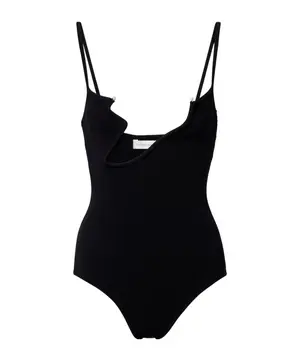 Christopher Esber Odessa Cutout Embellished Ribbed-knit Bodysuit