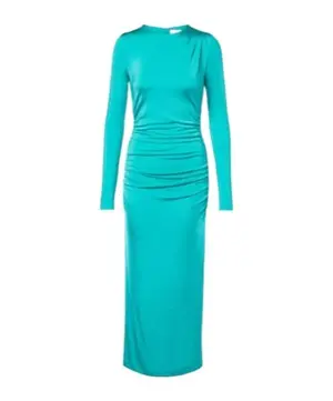 Carolina Herrera Ruched Jersey Midi Dress - Blue