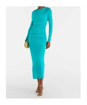 Carolina Herrera Ruched Jersey Midi Dress