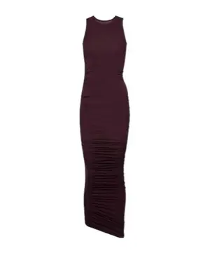 Wolford Ruched Sheer Midi Dress - Black