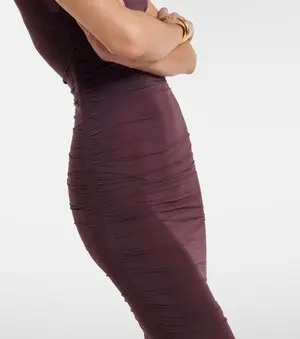 Wolford Ruched Sheer Midi Dress