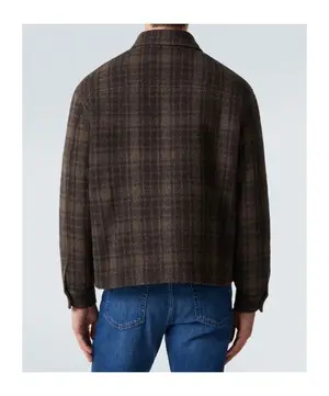 FRAME Checked Virgin Wool Blouson Jacket