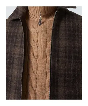 FRAME Checked Virgin Wool Blouson Jacket