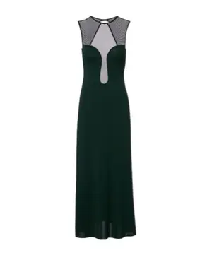 ERES Scene Mesh-trimmed Jersey Maxi Dress - Black