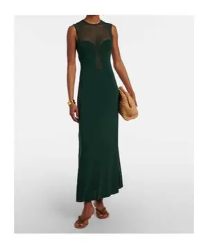 ERES Scene Mesh-trimmed Jersey Maxi Dress