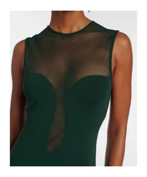 ERES Scene Mesh-trimmed Jersey Maxi Dress