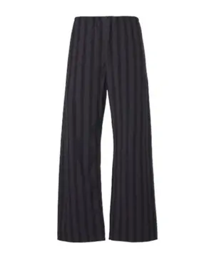 MAISON MARGIELA Striped Cotton Wide-leg Pants - Black