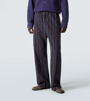 MAISON MARGIELA Striped Cotton Wide-leg Pants
