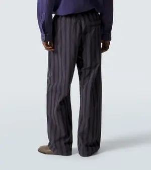 MAISON MARGIELA Striped Cotton Wide-leg Pants