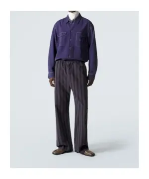 MAISON MARGIELA Striped Cotton Wide-leg Pants
