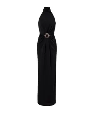 Rebecca Vallance Nala Embellished Halterneck Gown - Black