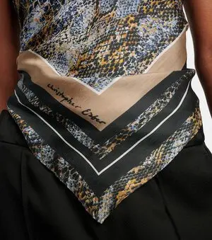 Christopher Esber Snake-print Silk Scarf