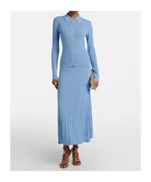 Rebecca Vallance Natalie Pointelle Knit Midi Skirt