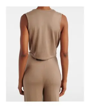 AYA MUSE Esme Cutout Draped Silk-blend Crop Top